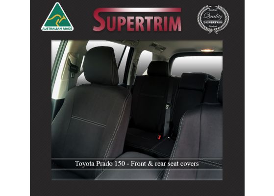 Seat Covers FRONT Pair FULL-BACK + MAP POCKETS & REAR FULL-BACK (with ...